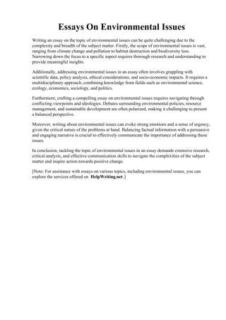 Essays On Environmental Issues.pdf