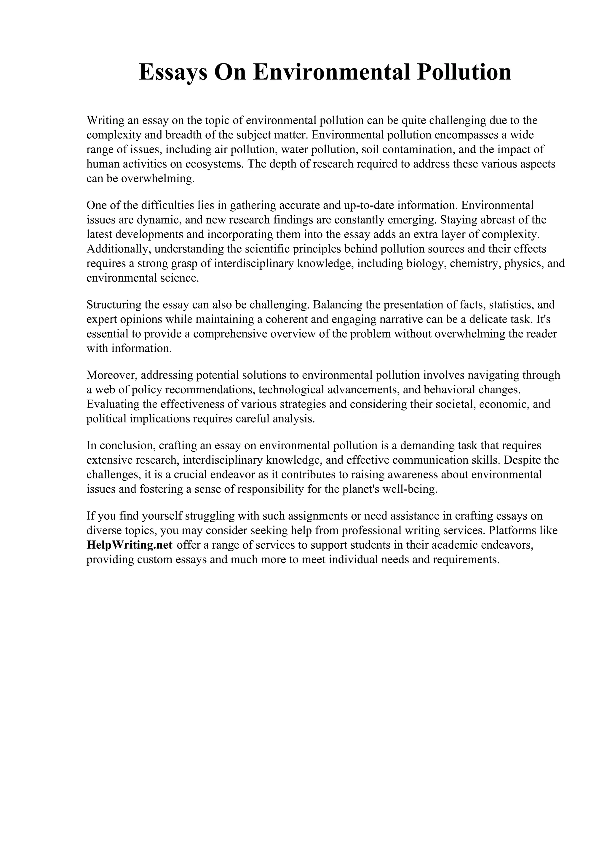 Essays On Environmental Pollution.pdf