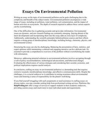 Essays On Environmental Pollution.pdf