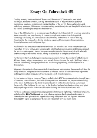 Essays On Fahrenheit 451.pdf