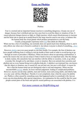 Essays On Fear | PDF