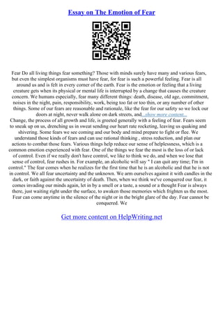 Essays On Fear | PDF
