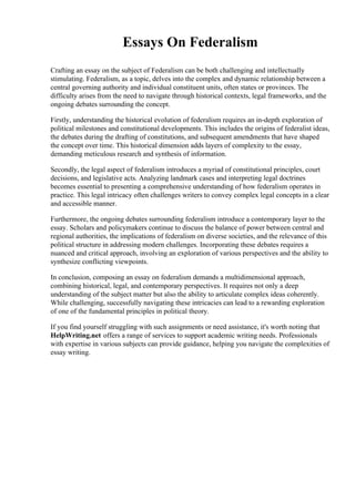 Essays On Federalism.pdf