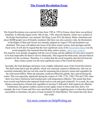 Essays On French Revolution | PDF