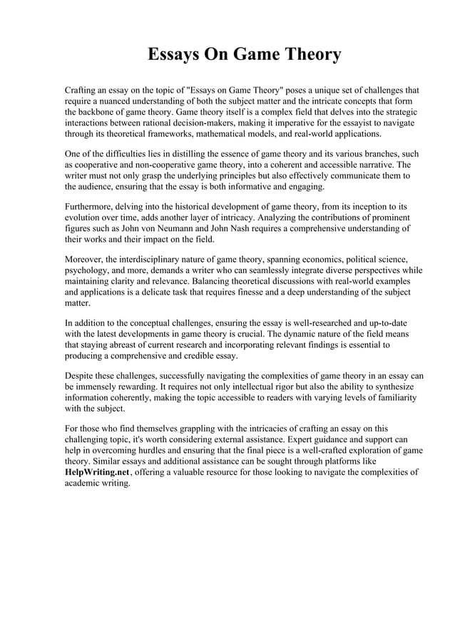 Essays On Game Theory.pdf
