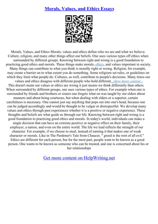 Essays On Good Manners | PDF
