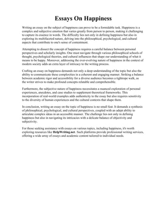 Essays On Happiness.pdf
