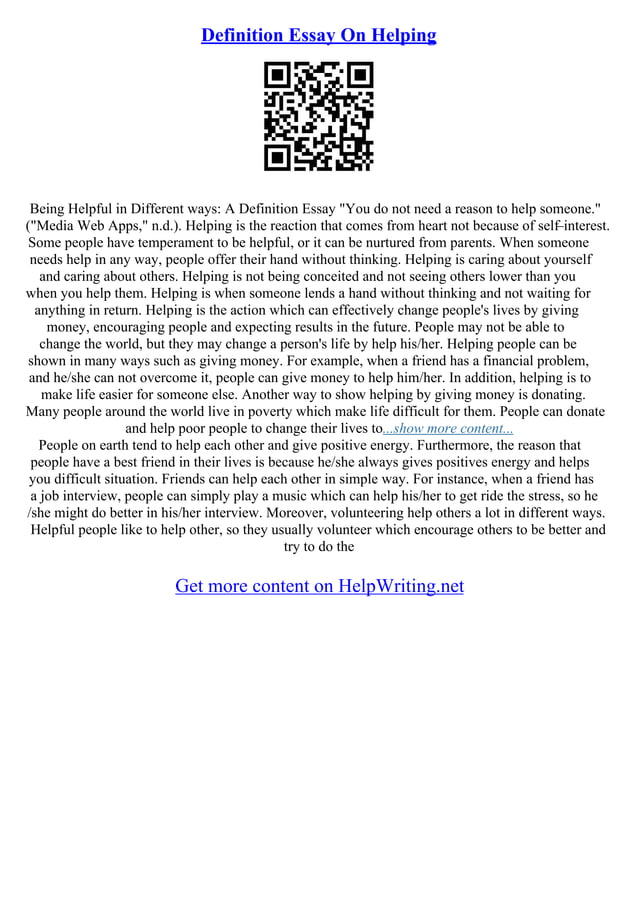 Essays On Helping Others | PDF | Personal Finance