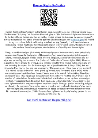 Essays On Human Rights | PDF