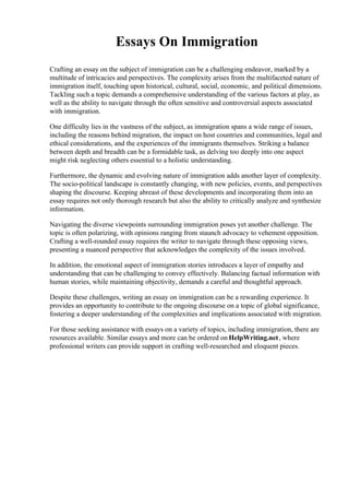 Essays On Immigration.pdf
