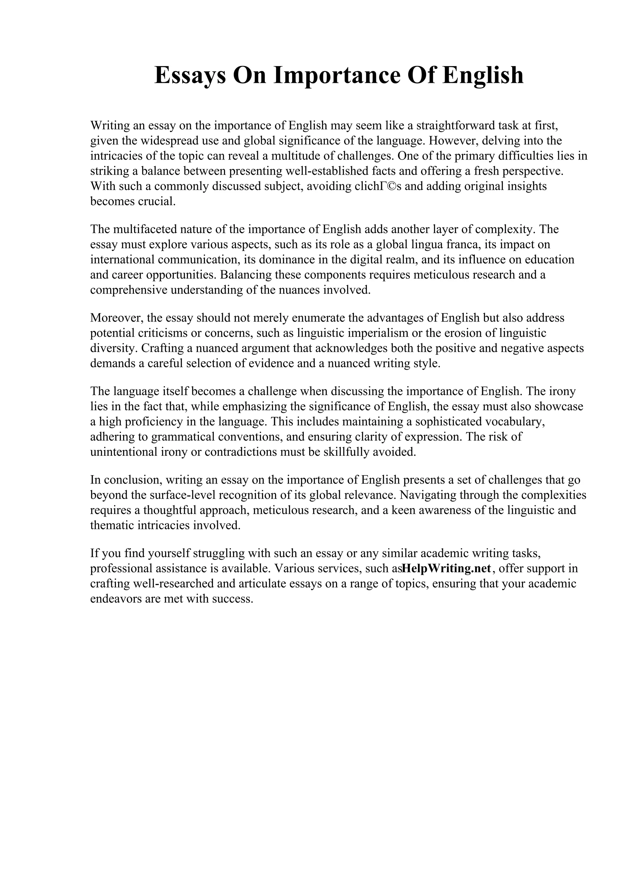 Essays On Importance Of English.pdf