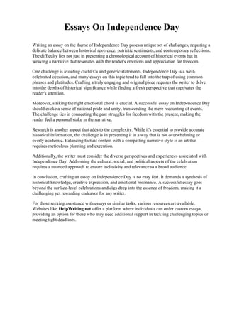 Essays On Independence Day. Hult International Business School Boston | PDF