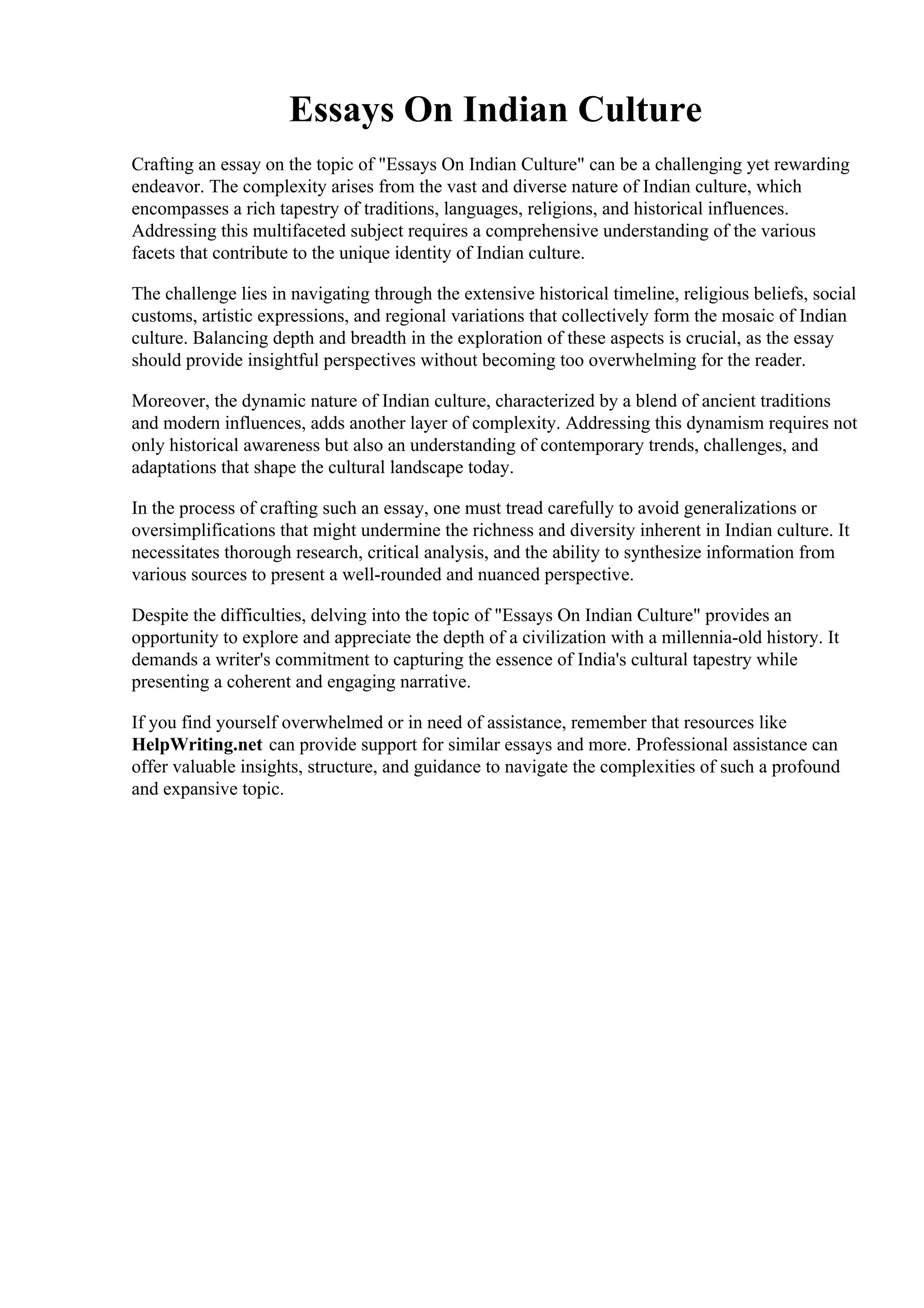 Essays On Indian Culture. Essay on India for Students from Class 6 to ...