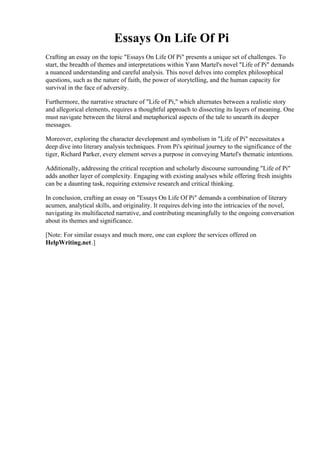 Essays On Life Of Pi | PDF