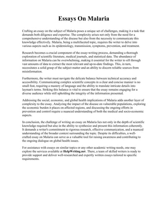 Essays On Malaria.pdf