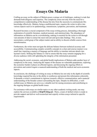Essays On Malaria.pdf