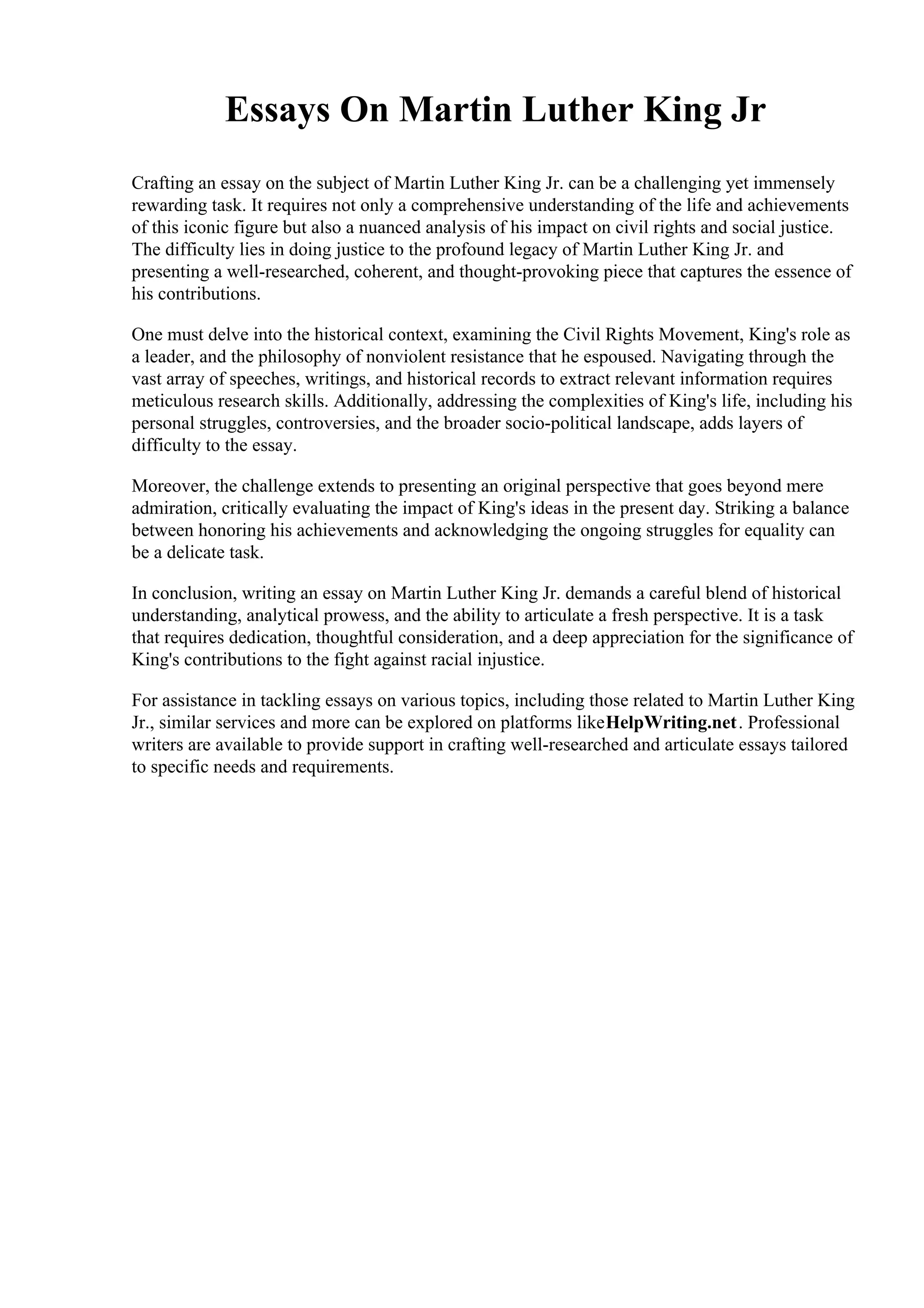 Essays On Martin Luther King Jr.pdf