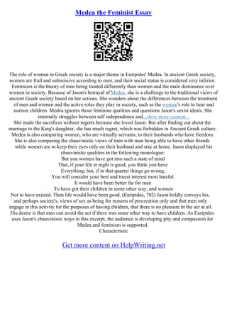 Essays On Medea | PDF