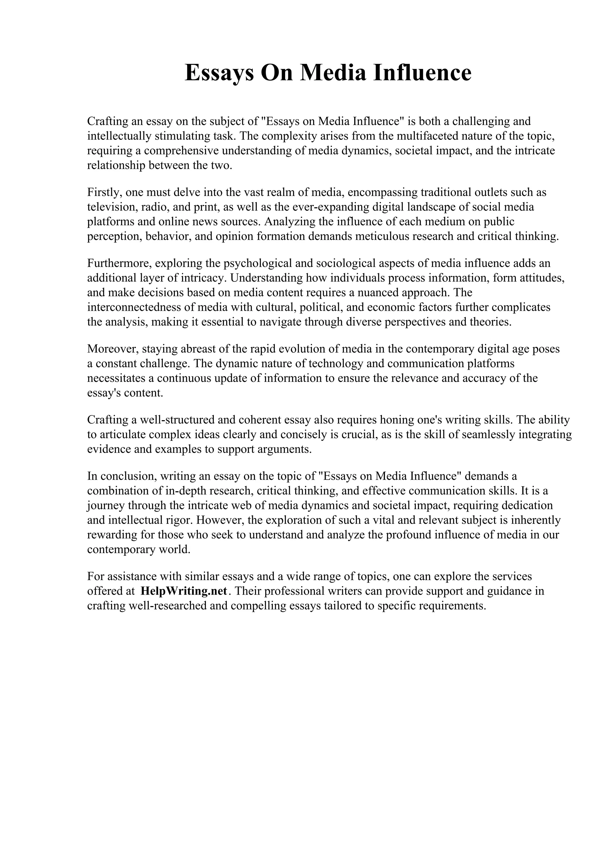 Essays On Media Influence.pdf