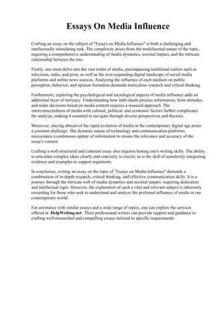 Essays On Media Influence.pdf