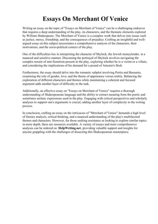 Essays On Merchant Of Venice.pdf