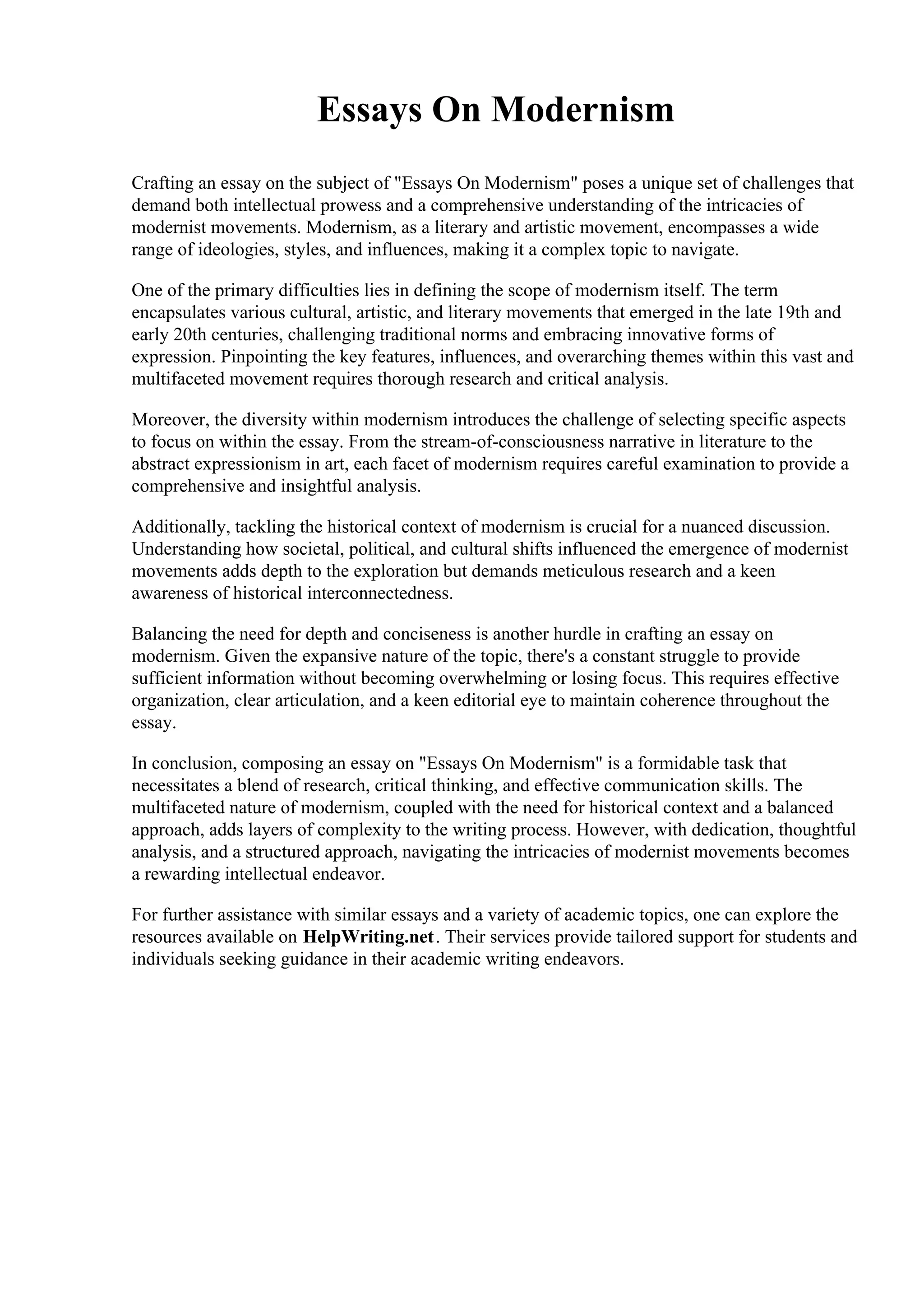 Essays On Modernism.pdf