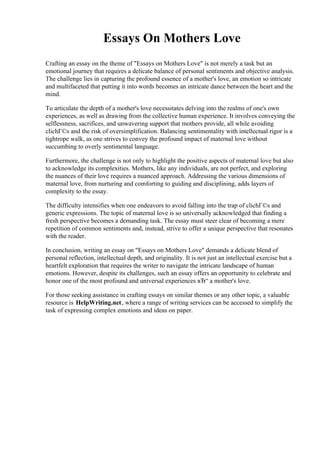 Essays On Mothers Love.pdf