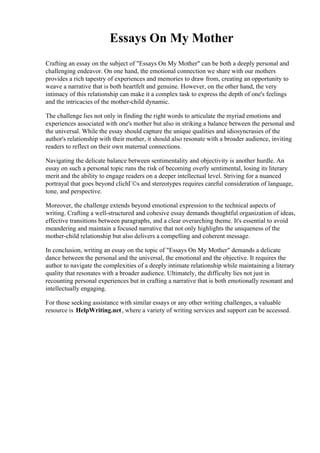 Essays On My Mother.pdf