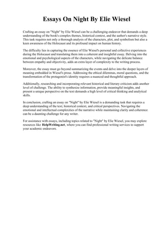 Essays On Night By Elie Wiesel.pdf