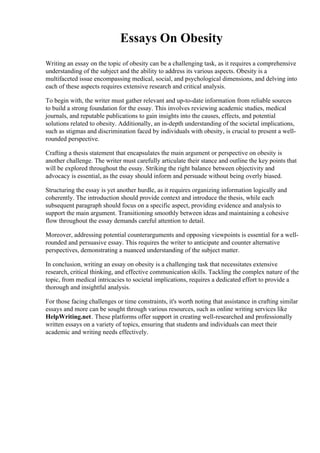 Essays On Obesity.pdf