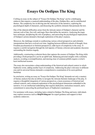 Essays On Oedipus The King.pdf