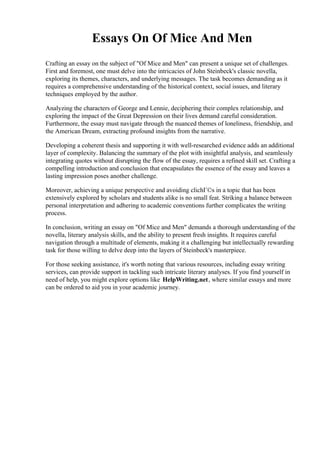 Essays On Of Mice And Men | PDF