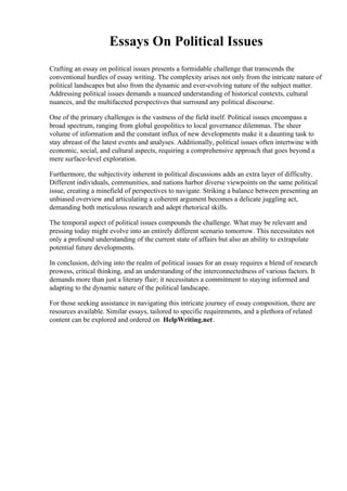 Essays On Political Issues.pdf