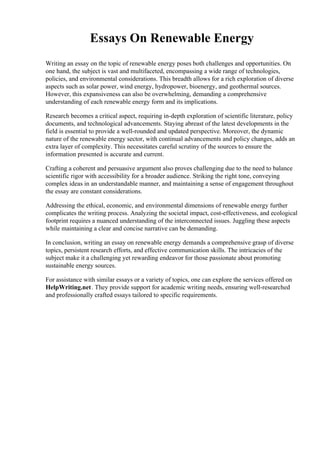 Essays On Renewable Energy.pdf