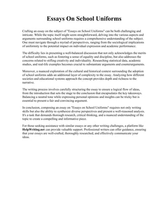 Essays On School Uniforms.pdf