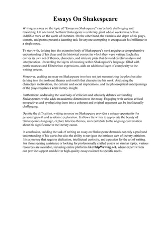 Essays On Shakespeare.pdf