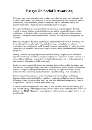 Essays On Social Networking.pdf
