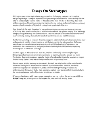 Essays On Stereotypes.pdf