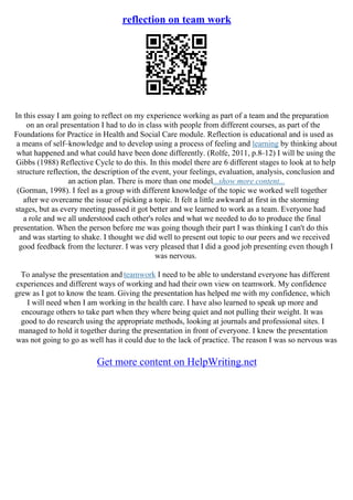 Essays On Teamwork | PDF