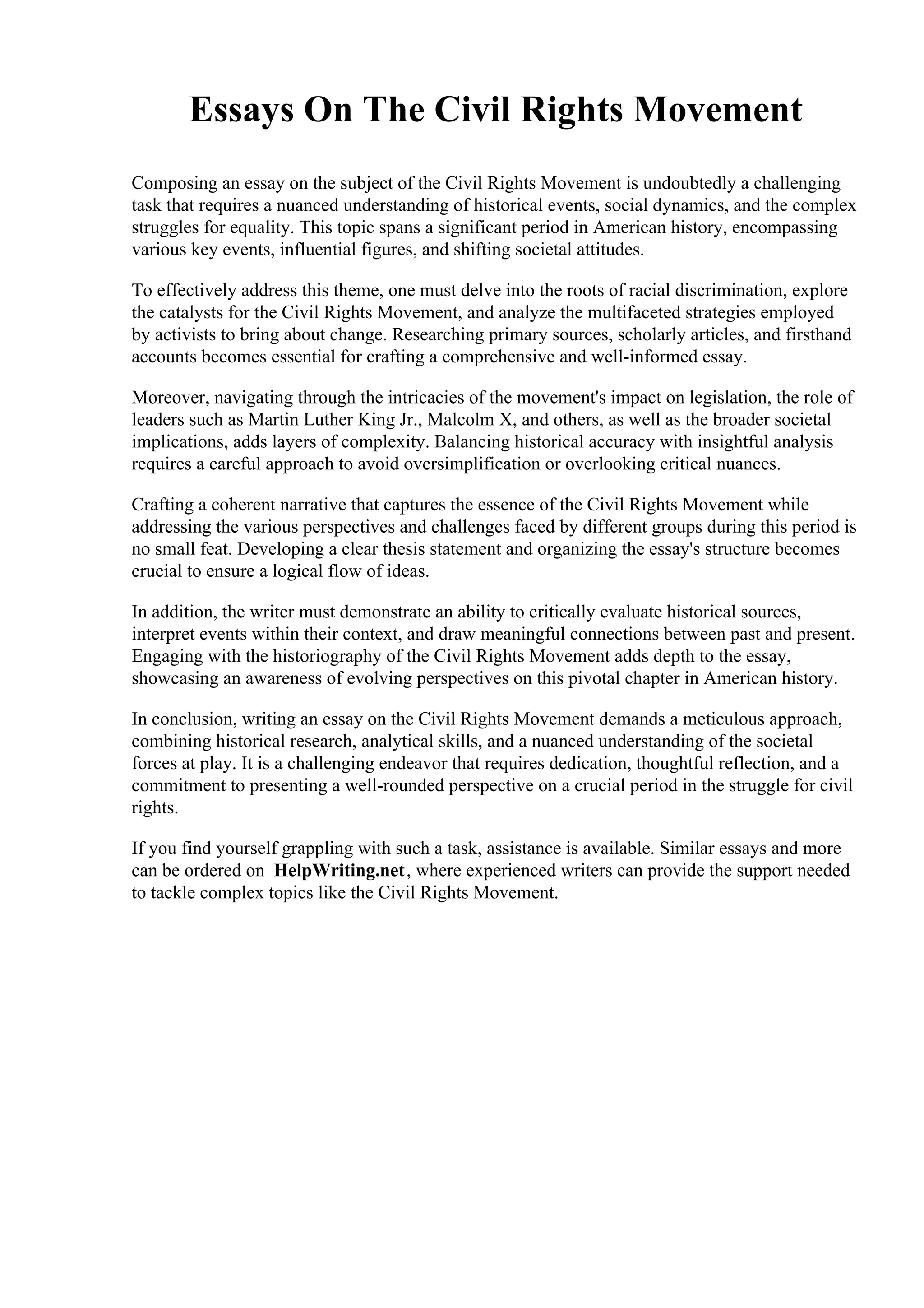 Essays On The Civil Rights Movement.pdf