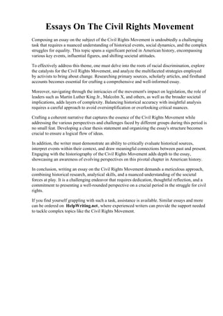 Essays On The Civil Rights Movement | PDF