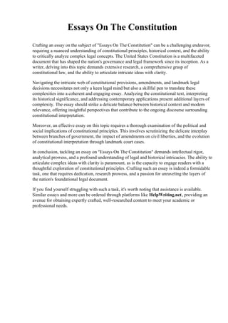 Essays On The Constitution.pdf | Civic affairs | Politics