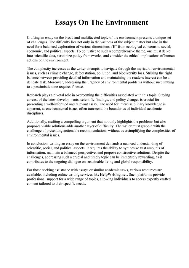Essays On The Environment.pdf