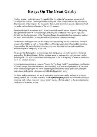 Essays On The Great Gatsby.pdf