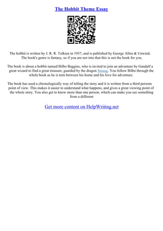 Essays On The Hobbit | PDF