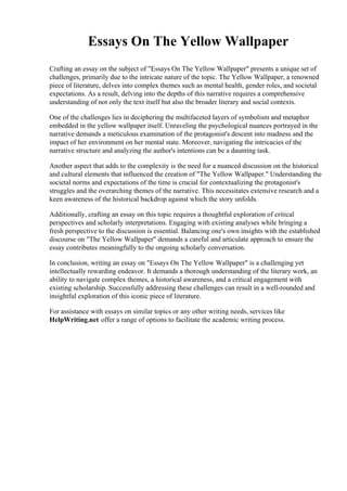 Essays On The Yellow Wallpaper.pdf