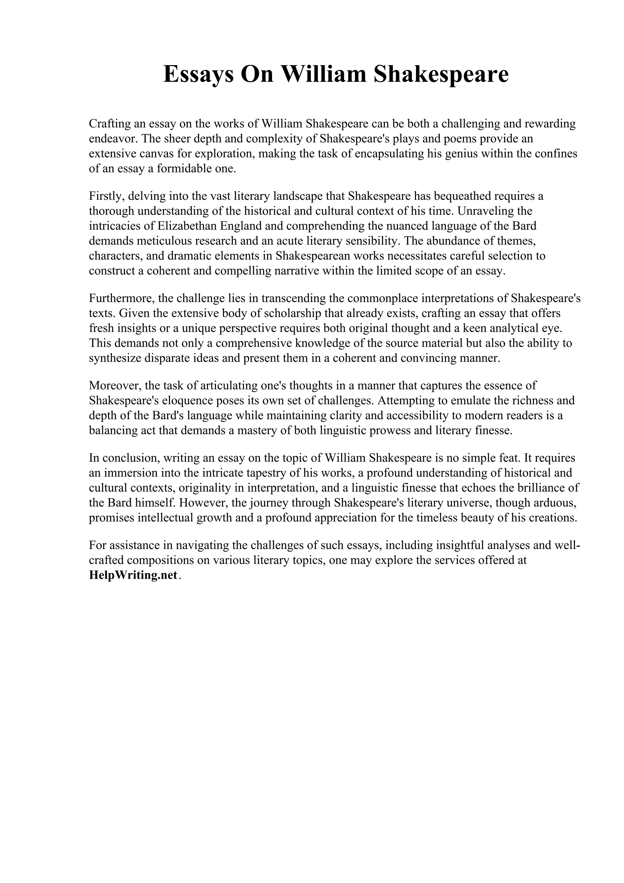 Essays On William Shakespeare.pdf