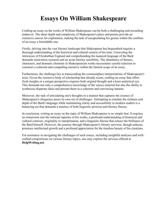 Essays On William Shakespeare.pdf