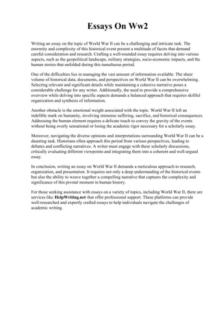 Essays On Ww2.pdf | War and Conflicts