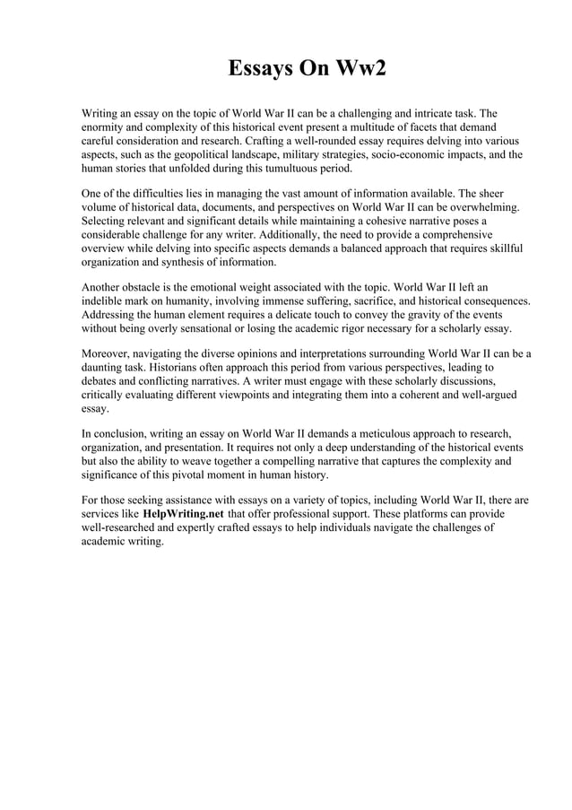 Essays On Ww2.pdf | War and Conflicts